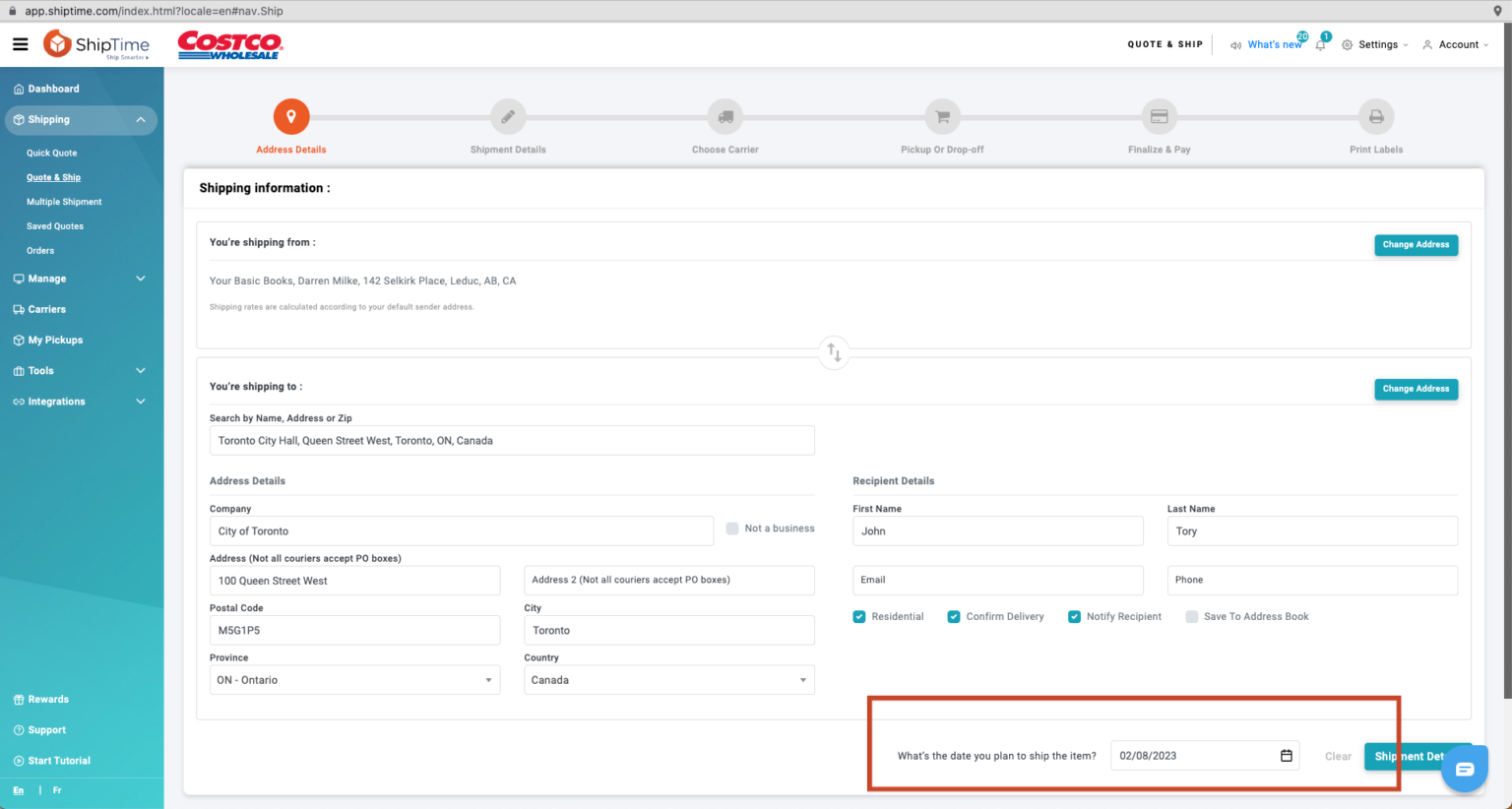 How To: Create An Online Shipment