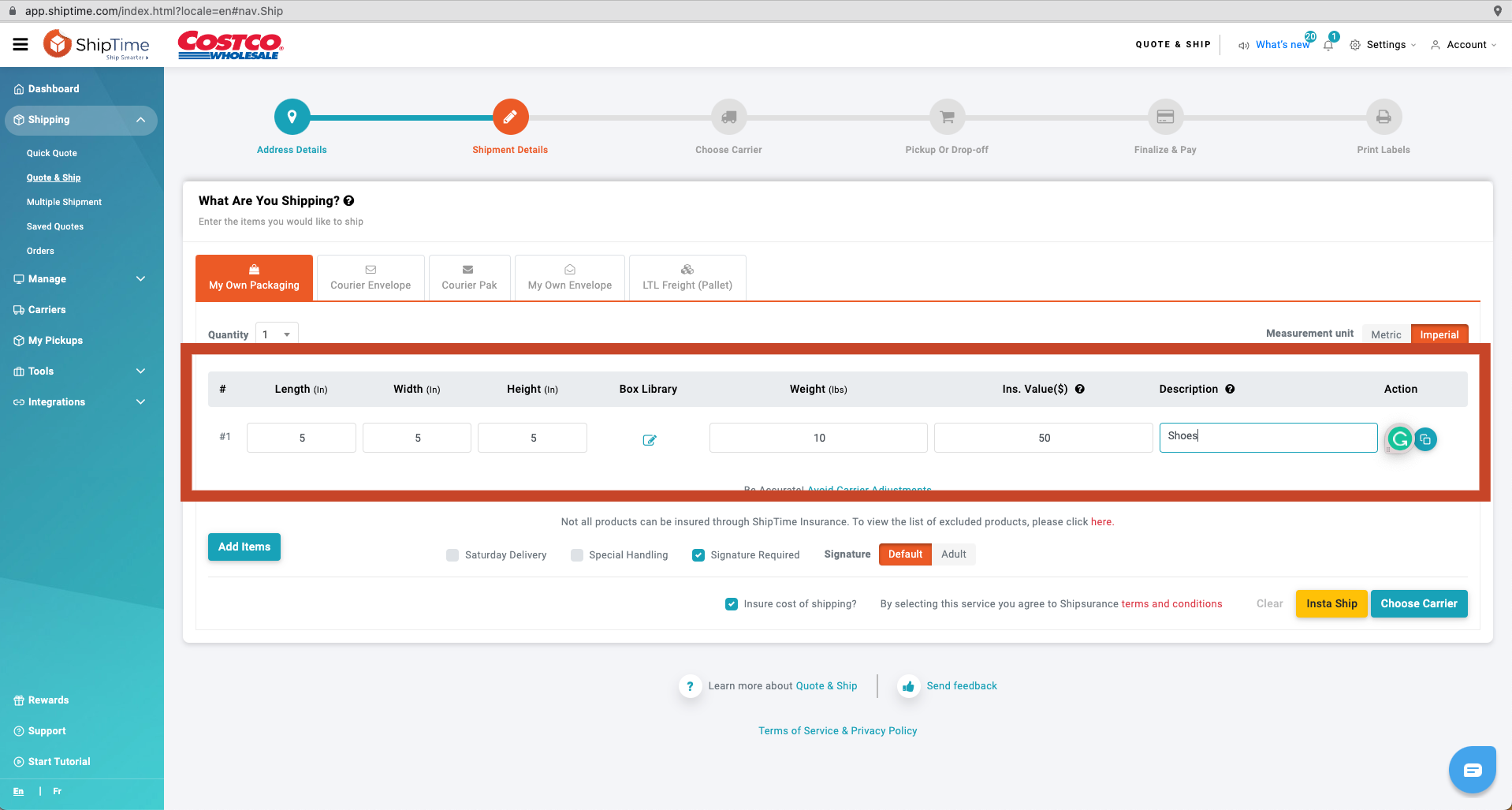 How To: Create An Online Shipment
